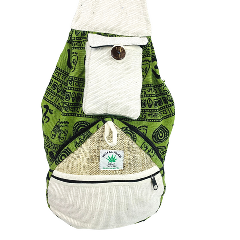 7NEP015 Hemp Folding Backpack Green Colourway 40x23cms – Skyira